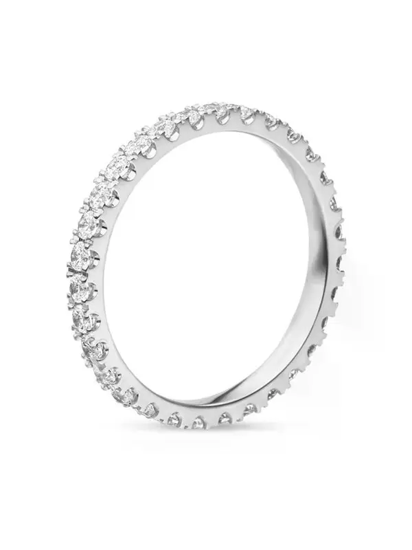 VEYNOU 18kt Recycled White Gold Pavé Diamond Band Ring - Silver