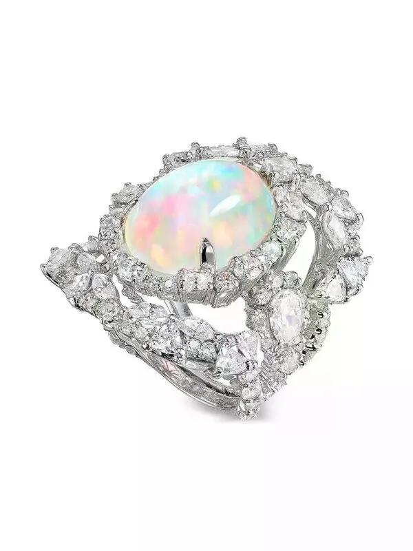 ANABELA CHAN 18kt White Gold Sky Opal And Diamond Ring