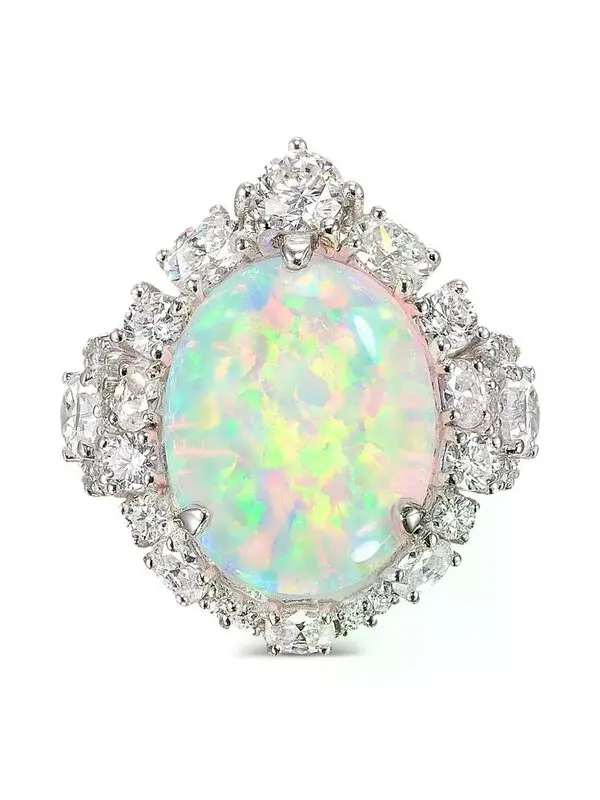 ANABELA CHAN 18kt White Gold Sky Opal And Diamond Ring