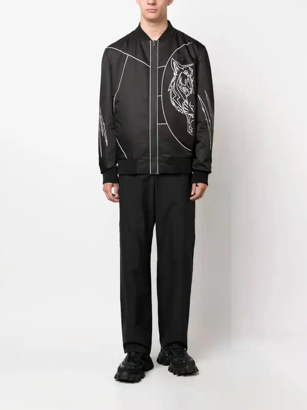 PLEIN SPORT Tiger Court Edition Bomber Jacket - Black
