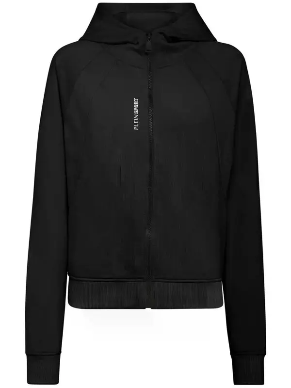 PLEIN SPORT Zip-up Hooded Jacket With Panelled Design