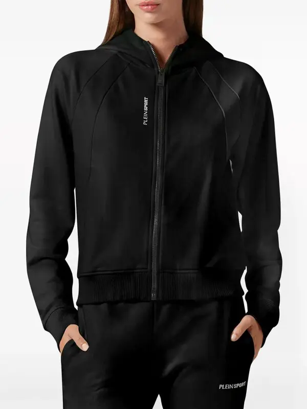 PLEIN SPORT Zip-up Hooded Jacket With Panelled Design