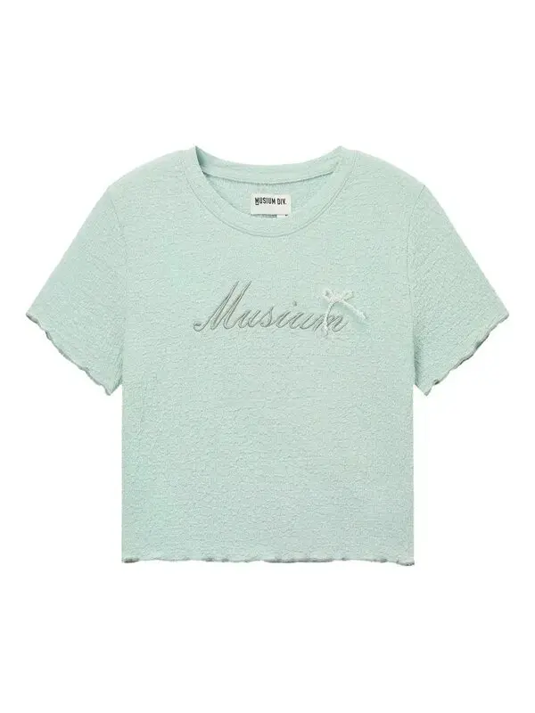 MUSIUM DIV. Logo-embroidered Crop Top - Blue
