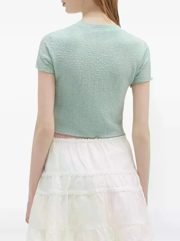 MUSIUM DIV. Logo Embroidered Crop Top - Blue