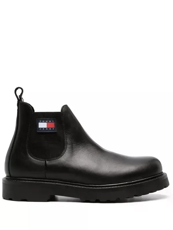 Tommy Hilfiger Leather Chelsea Boots - Black