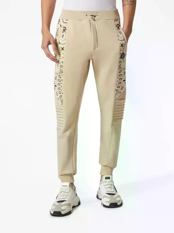 Philipp Plein Bandana-print Track Pants - Neutrals