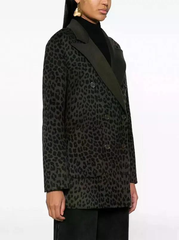 P.a.r.o.s.h Cheetah-print Double-breasted Blazer