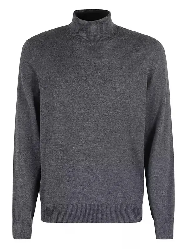 FAY Virgin Wool Roll Neck Sweater - Grey