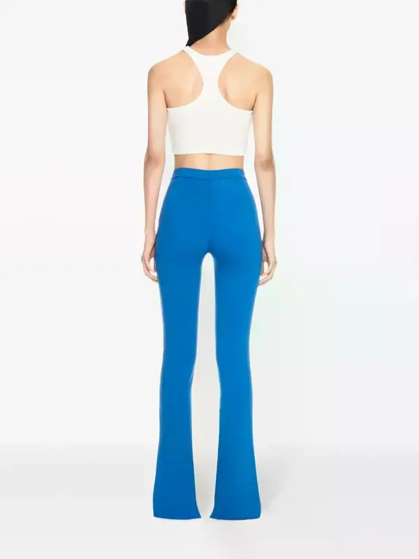 Off-White Logo-waistband Flared Leggings - Blue