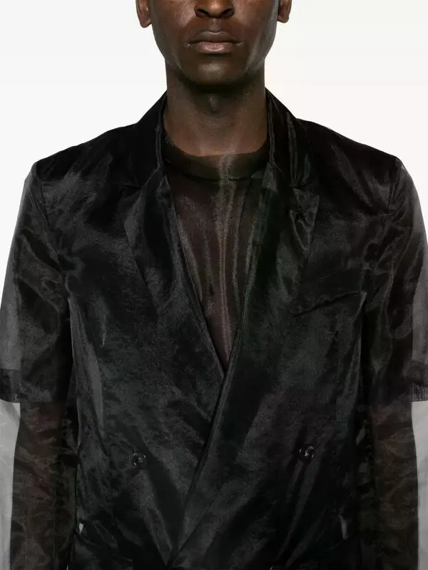Patrizia Pepe Sheer Double-breasted Blazer