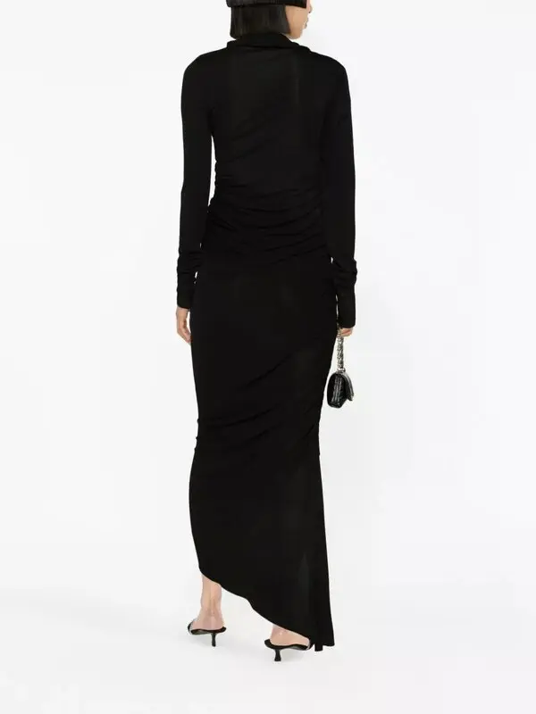 ANDREĀDAMO Asymmetric Draped Midi Dress