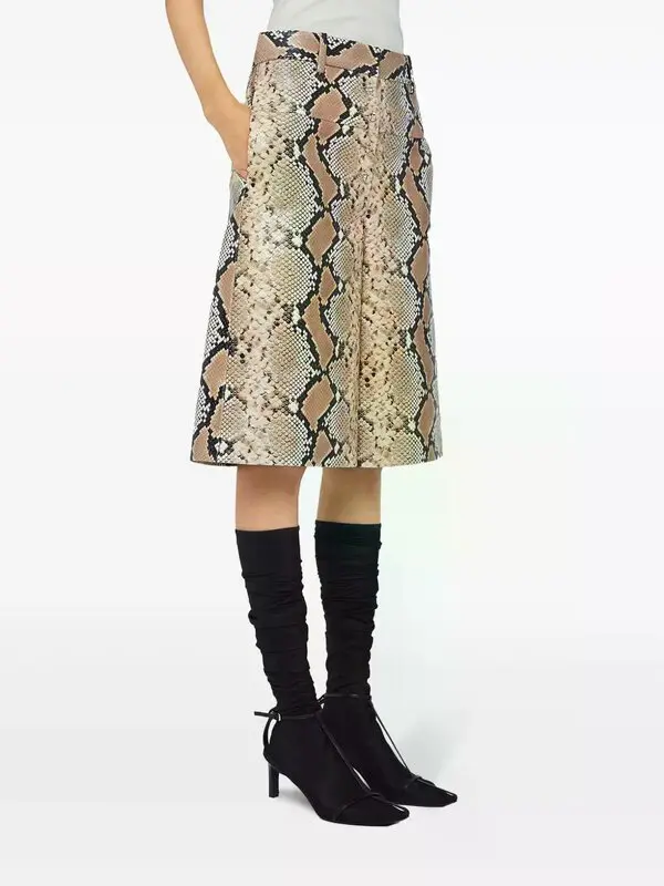 JIL SANDER Python-effect Leather Bermuda Shorts
