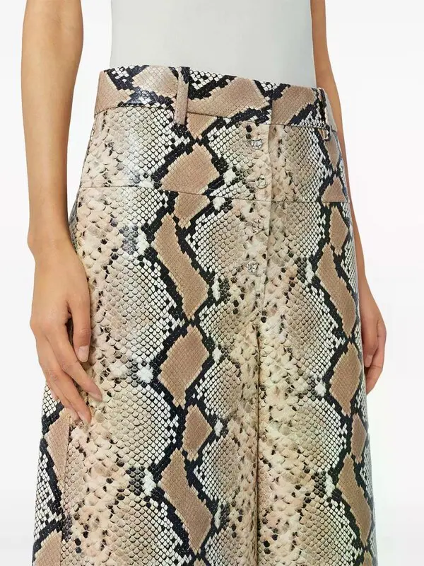 JIL SANDER Python-effect Leather Bermuda Shorts