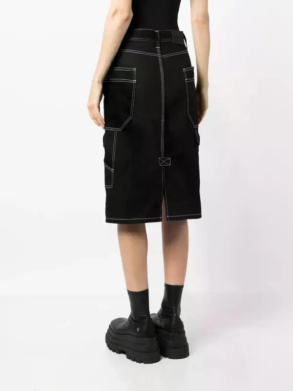 GROUND ZERO Panelled Denim Midi Skirt