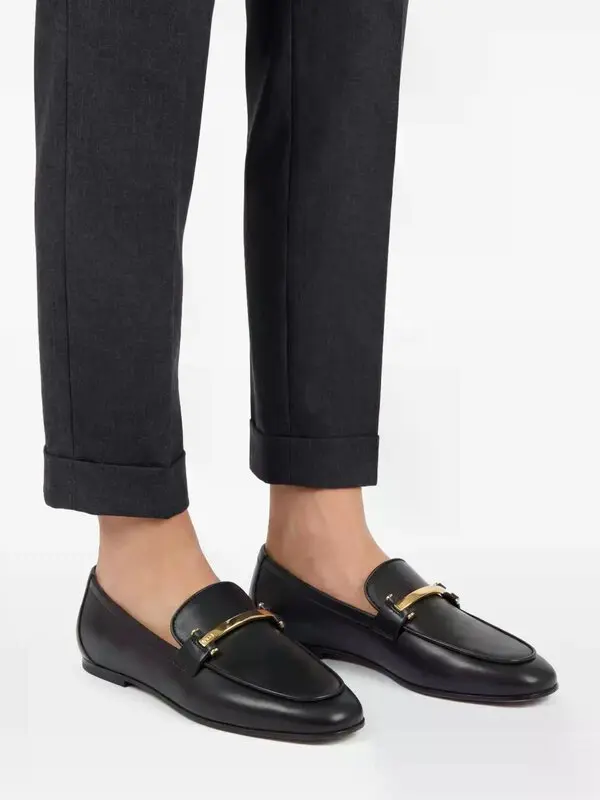 TOD'S Metal-bar Leather Loafers