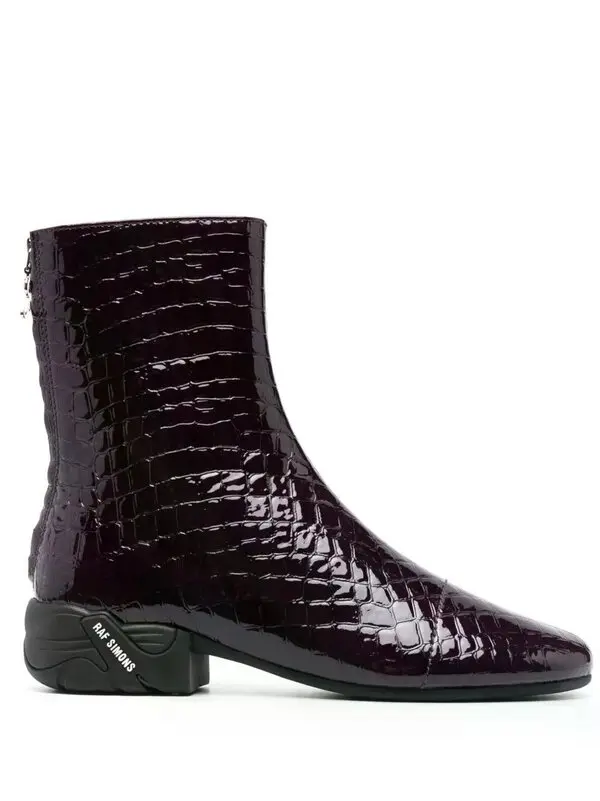 Raf Simons Solaris Croc-effect Ankle Boots
