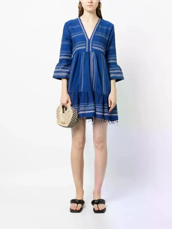 LEMLEM Sapphire Cotton Stripe Dress