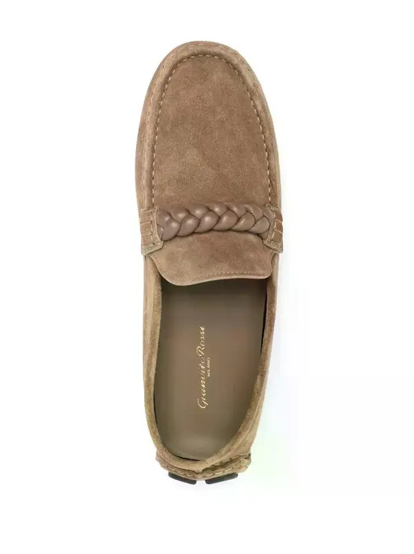 GIANVITO ROSSI Braided Suede Loafers - Neutrals