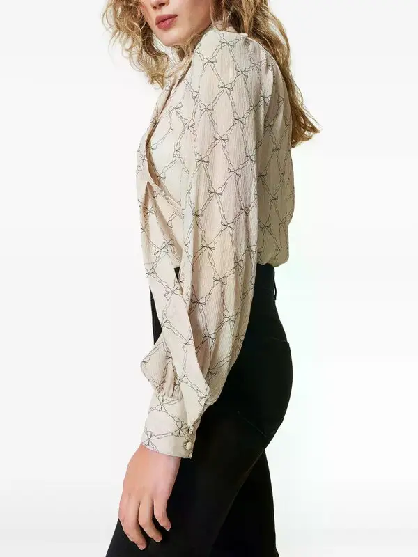 TWINSET Graphic Print Blouse With Front Tie