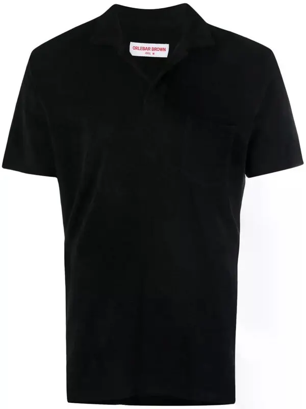 Orlebar Brown Terry-cloth Cotton Polo Shirt - Black