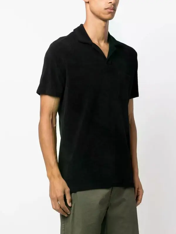 Orlebar Brown Terry-cloth Cotton Polo Shirt - Black