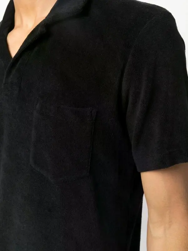 Orlebar Brown Terry-cloth Cotton Polo Shirt - Black