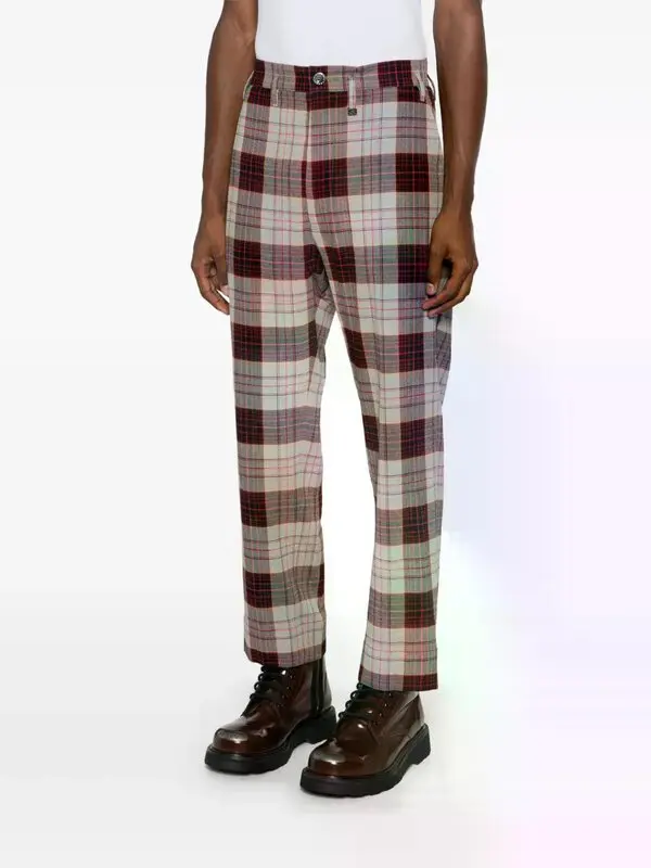 VIVIENNE WESTWOOD Cropped Trousers With Plaid Pattern