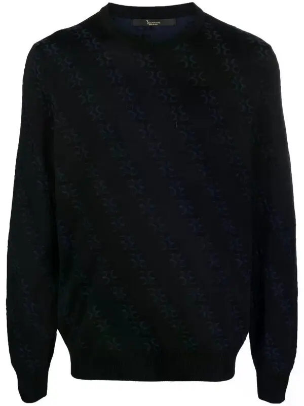 BILLIONAIRE Monogram Jacquard Knitted Jumper - Black