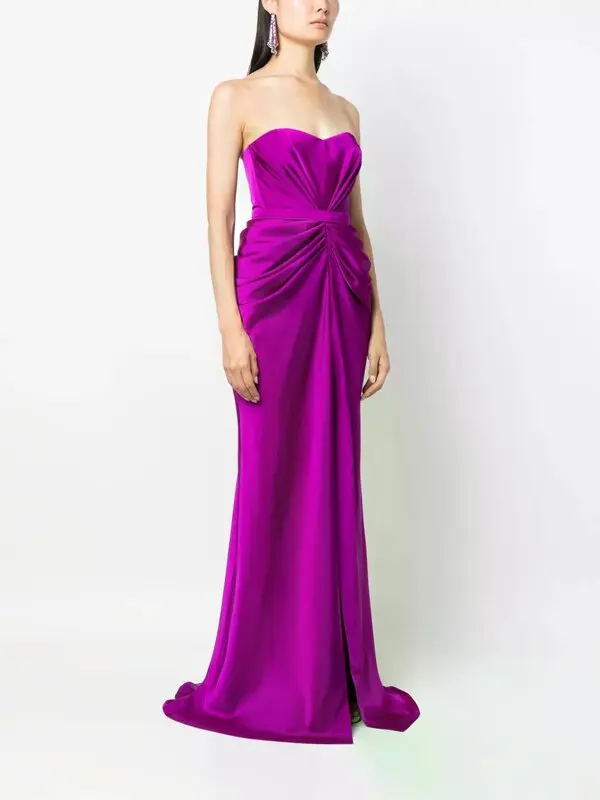 ANA RADU Ruched Strapless Gown - Pink
