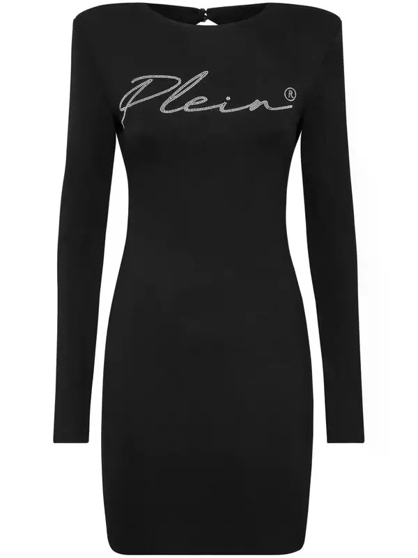 Philipp Plein Crystal-embellished Logo Minidress - Black