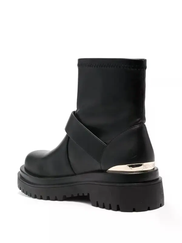 Just Cavalli Logo Plaque Ankle Boots