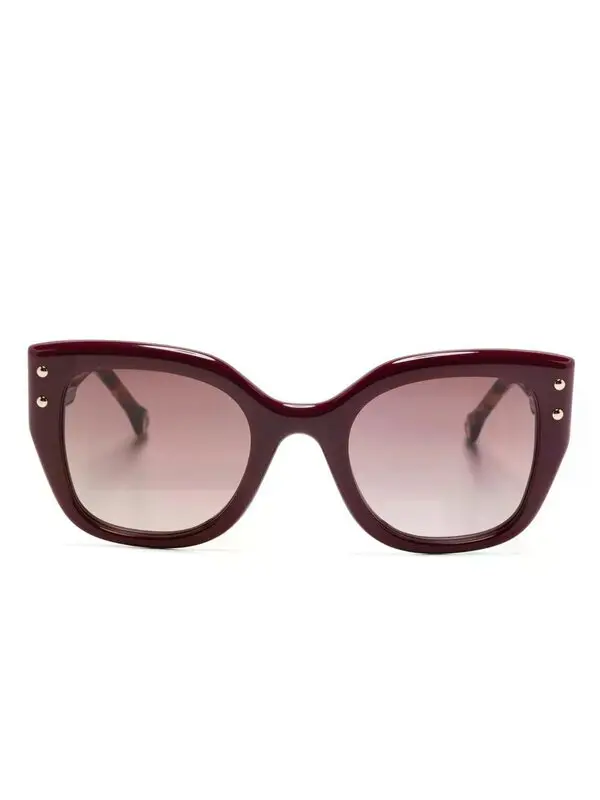 Carolina Herrera Butterfly Frame Sunglasses With Stud Embellishments - Red