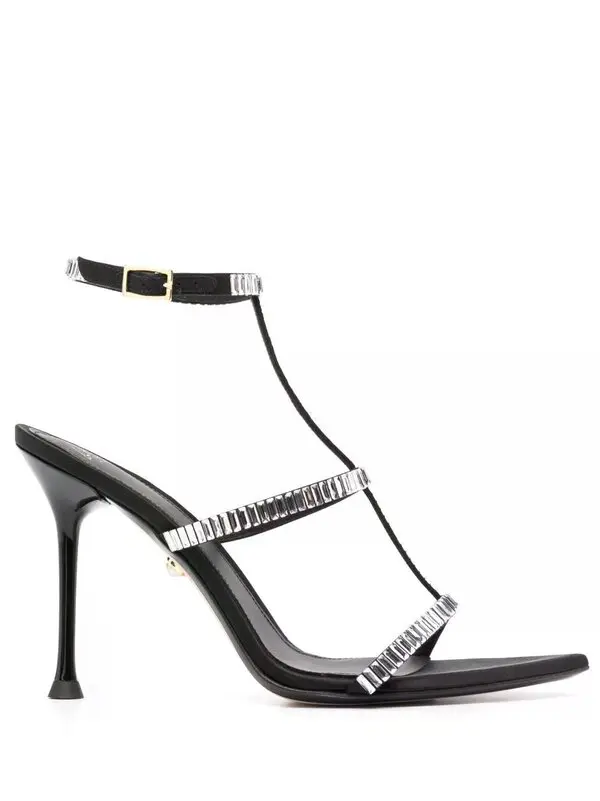ALEVI MILANO 110mm Crystal-embellished Leather Sandals
