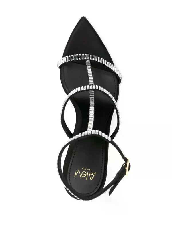 ALEVI MILANO 110mm Crystal-embellished Leather Sandals