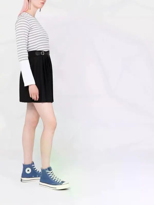 Play Comme Des Garcon Horizontal Stripe Long Sleeve T-shirt - Grey