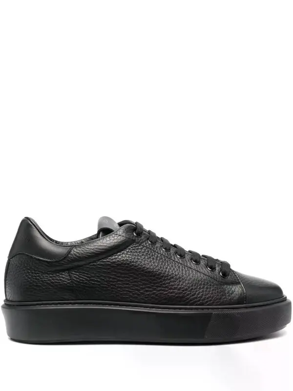 GIULIANO GALIANO Pebbled Leather Low-top Sneakers - Black