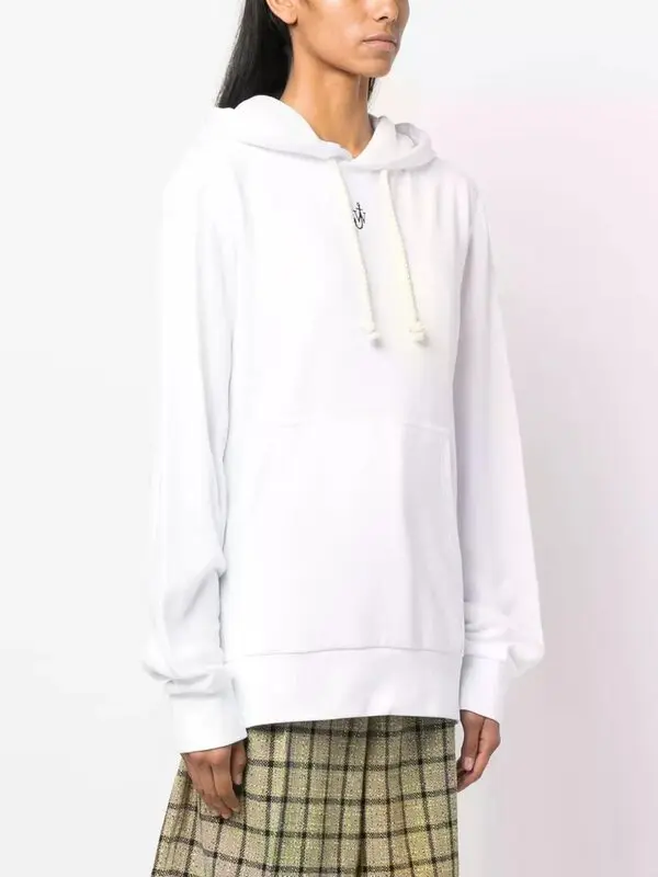 JW Anderson Embroidered Logo Hoodie - White