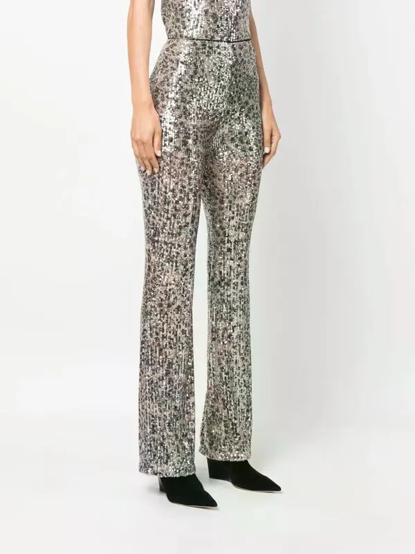 Liu Jo Sequin Embellished High-waisted Straight-leg Trousers