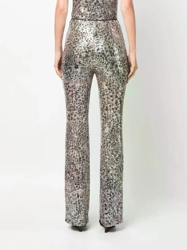 Liu Jo Sequin Embellished High-waisted Straight-leg Trousers