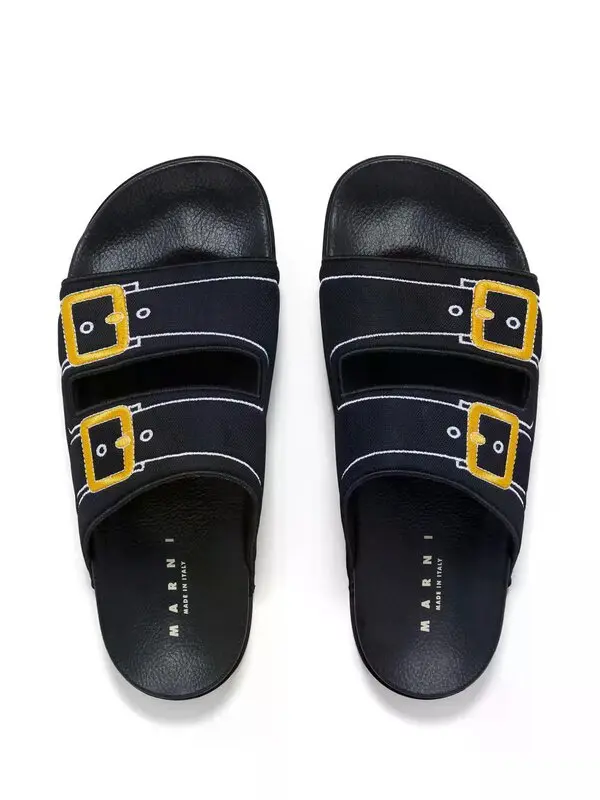 Marni Embroidered Motif Slip-on Slides