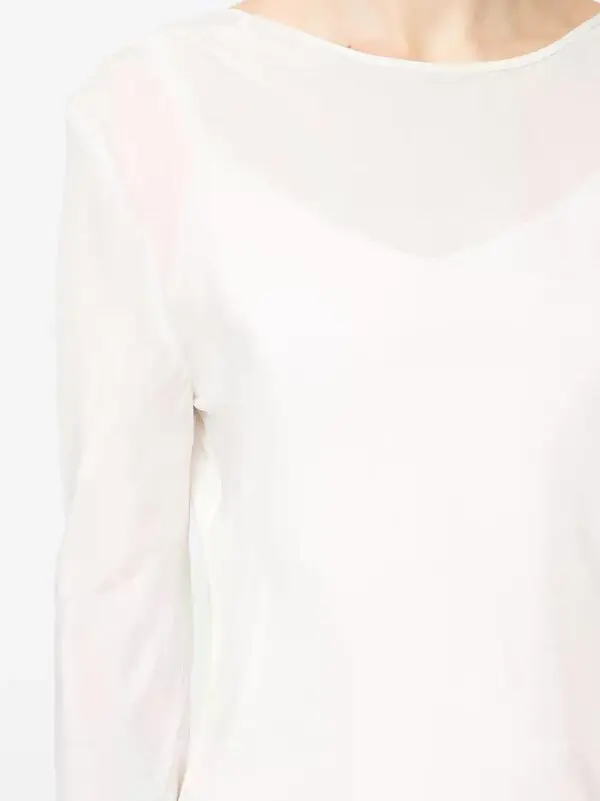 Matériel Asymmetric Backless Sheer Maxi Dress