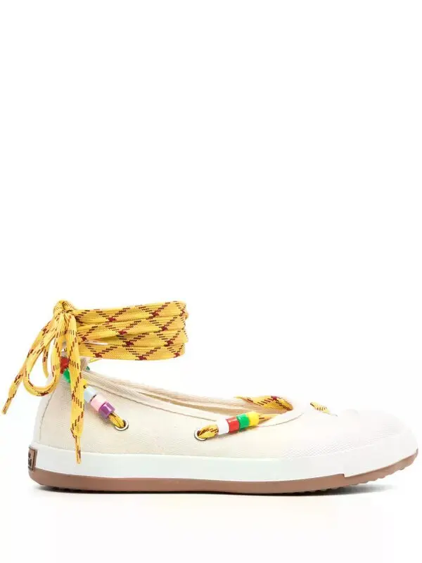 VIVIENNE WESTWOOD Ballerina Sneakers With Bead Detailing - Neutrals