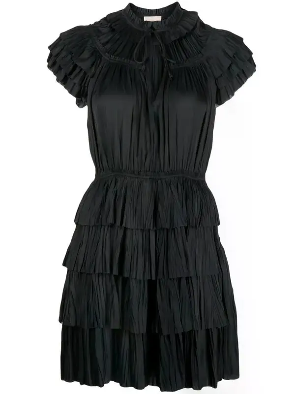 Ulla Johnson Vesna Ruffled Mini Dress - Black