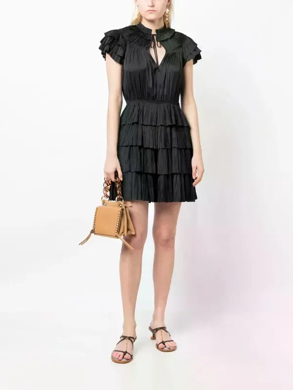 Ulla Johnson Vesna Ruffled Mini Dress - Black