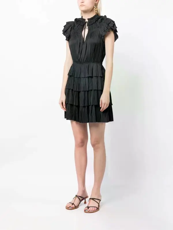 Ulla Johnson Vesna Ruffled Mini Dress - Black