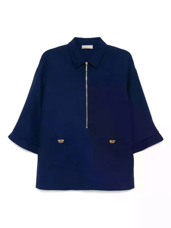 Elie Saab Wool Crepe Blouse - Blue