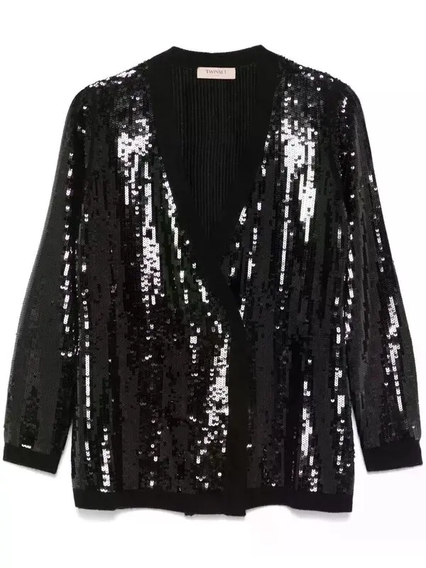 TWINSET Sequinned Double-breasted Cardigan