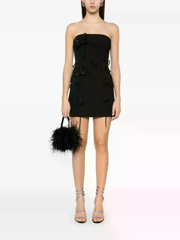 ROTATE BY BIRGER CHRISTENSEN Rose Appliqué Tube Mini Dress