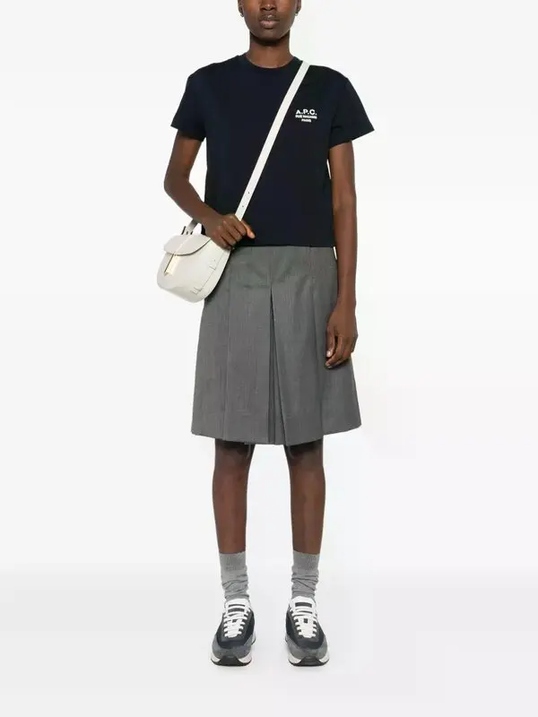 A.p.c. Logo Embroidered Cotton T-shirt - Blue