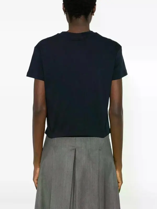 A.p.c. Logo Embroidered Cotton T-shirt - Blue